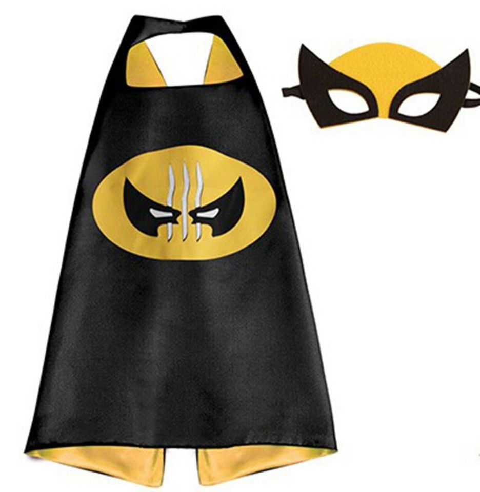 Superhero Cape and Mask for Kids Super Heros Cosplay Costumes Halloween ...