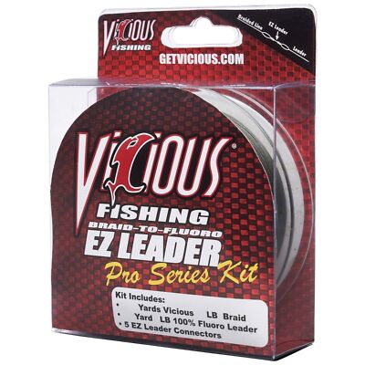 Vicious EZ Leader Pro Series Braid to Flurocarbon Kit - Braid, Fluro ...