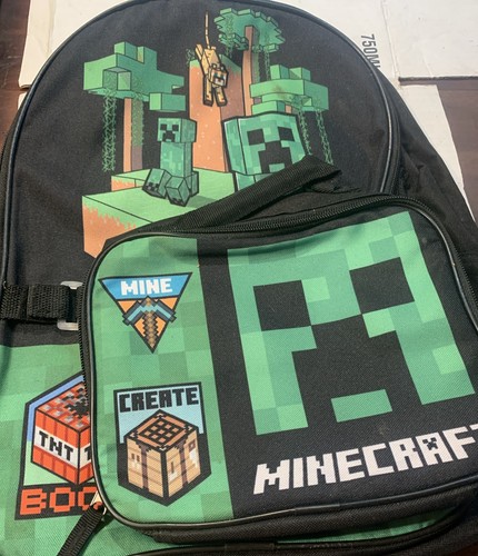 16” Minecraft Backpack & Mine Craft Lunch Bag Combo New Pair School ...