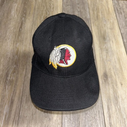 Washington Commanders Redskins Black Strapback Adjustable Baseball Cap ...