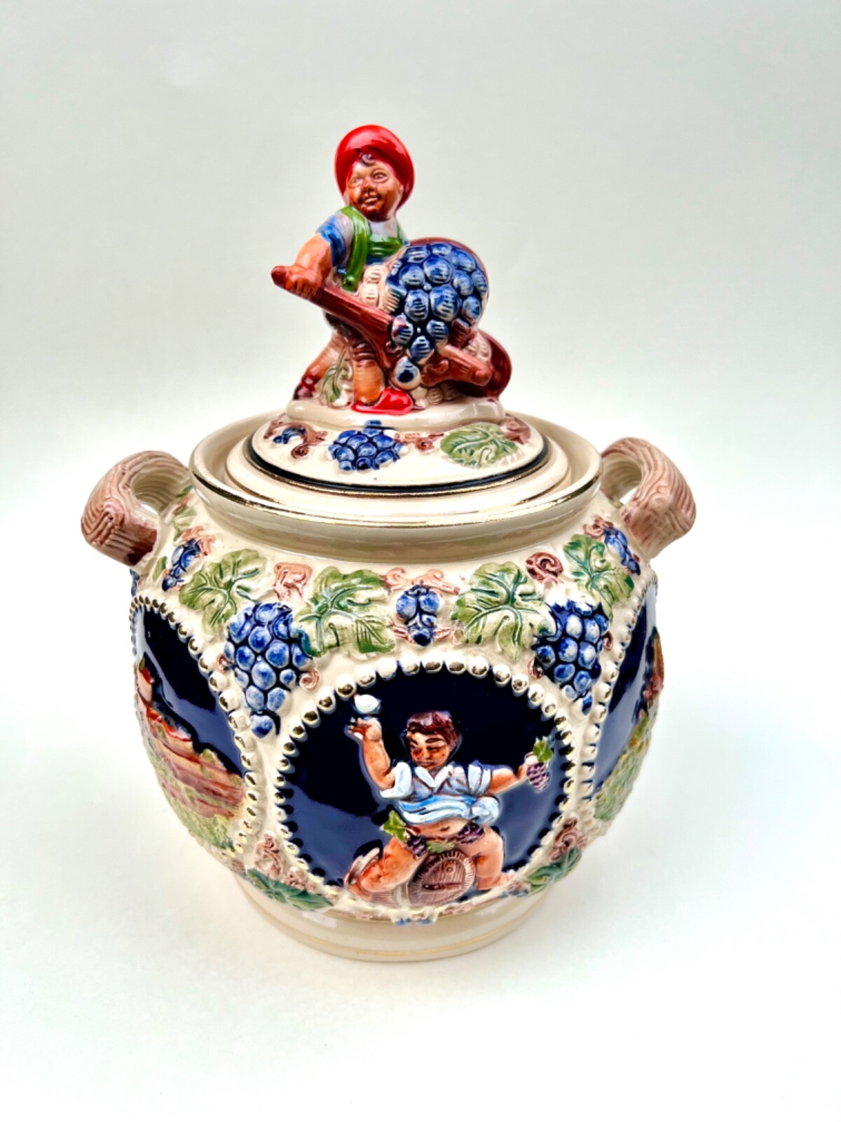 Vintage Gerz German Handgemalt Ceramic Lidded Punch/Wine Bowl cookie ...