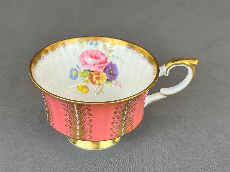 Paragon PINK & GOLD CABBAGE ROSE Footed Cup and Saucer Set by Reg ...