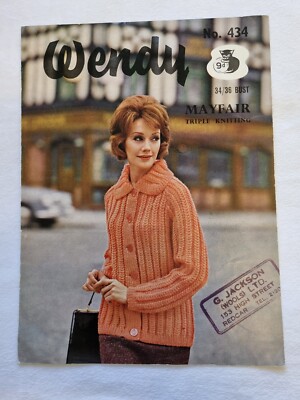 Wendy Knitting Pattern 434 - Ladies jacket with Collar - VGC | eBay Australia