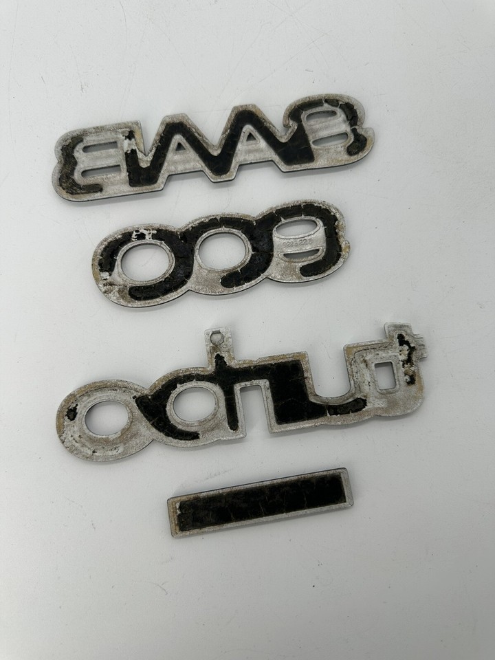 SAAB 900 Turbo 16 Valve Rear Trunk Tailgate Emblems Set Metal Silver | eBay
