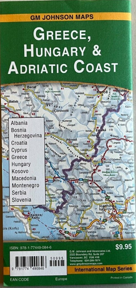 New GREECE HUNGARY ADRIATIC COAST ROAD MAP International EUROPE AAA/GMJ ...