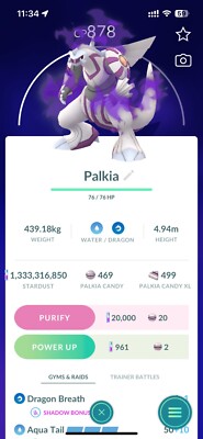 Shadow Palkia ( Purified ) - Pokemon Go Rare Trading ☑️ Read ...