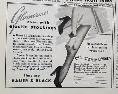 1941 Vintage Womens Bauer & Black Hosiery Stockings Legs Original Ad | eBay