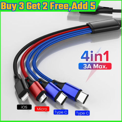 4 in 1 Universal USB Charger Charging Cable Multi Lead For All Mobile ...