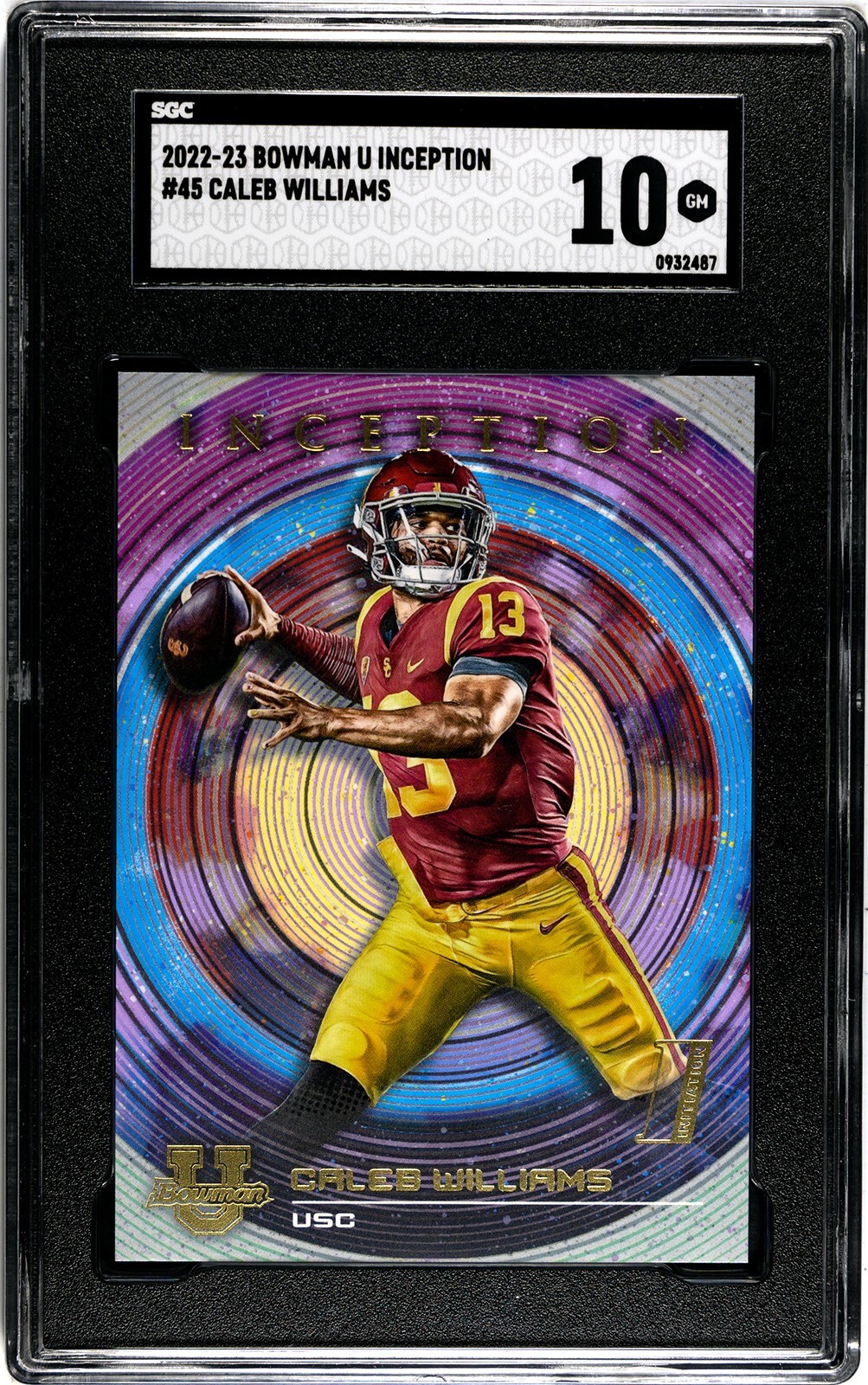 2022-23 Bowman University Inception #45 Caleb Williams SGC 10 GEM MINT ...