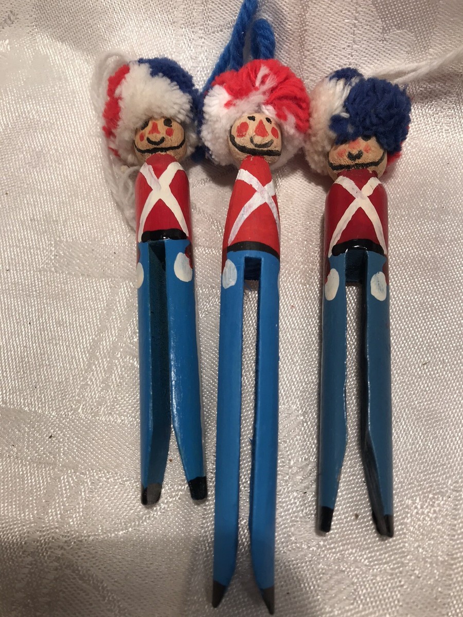 Ornament Clothespin Wooden Soldiers