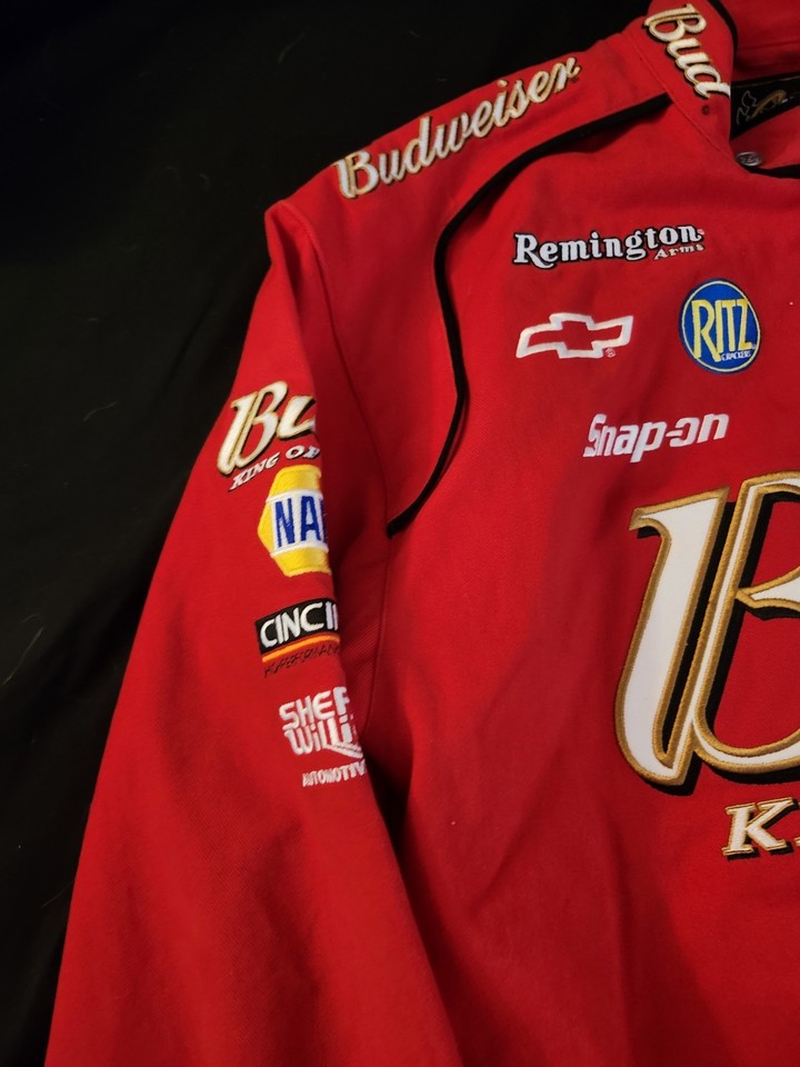 EUC NASCAR Chase Authentics Drivers Line RED Dale Earnhardt Bud Jacket ...