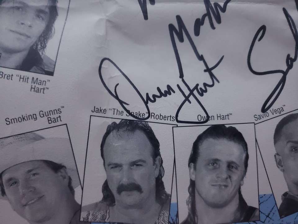 WWF Canada Autograph Page Owen Hart British Bulldog Sable Marc Mero ...