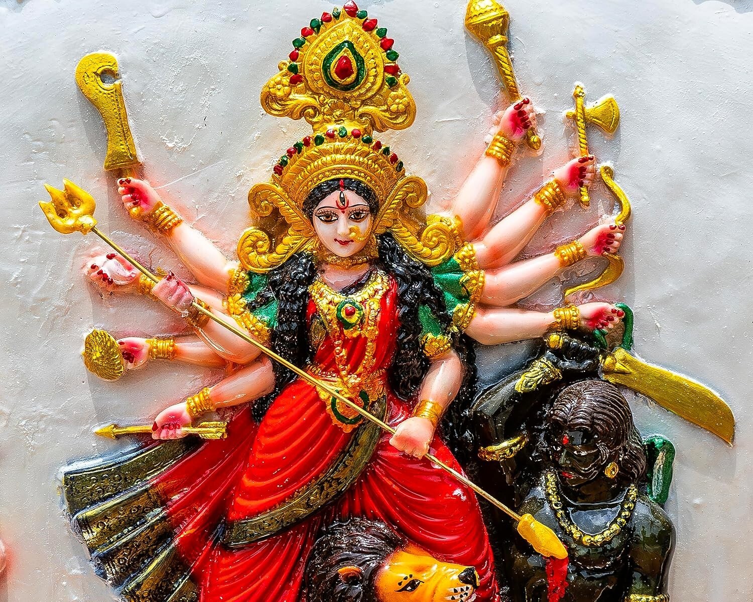 Maa Durga Marble Murti, Goddess Durga Idol, Statues & Figurines, Durga ...
