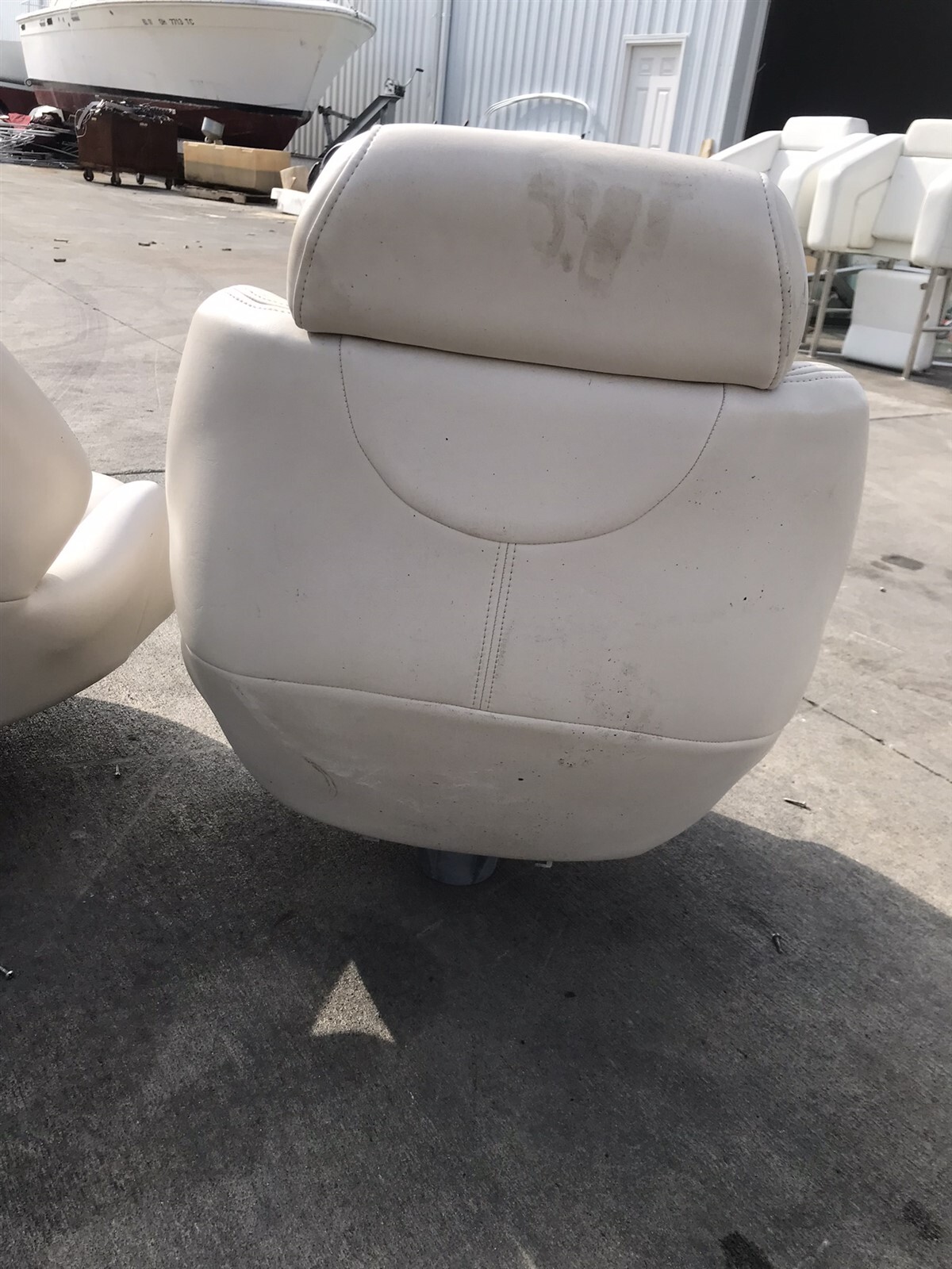 Boat Captains Chairs Seats Set & Adjustable Mount Bases