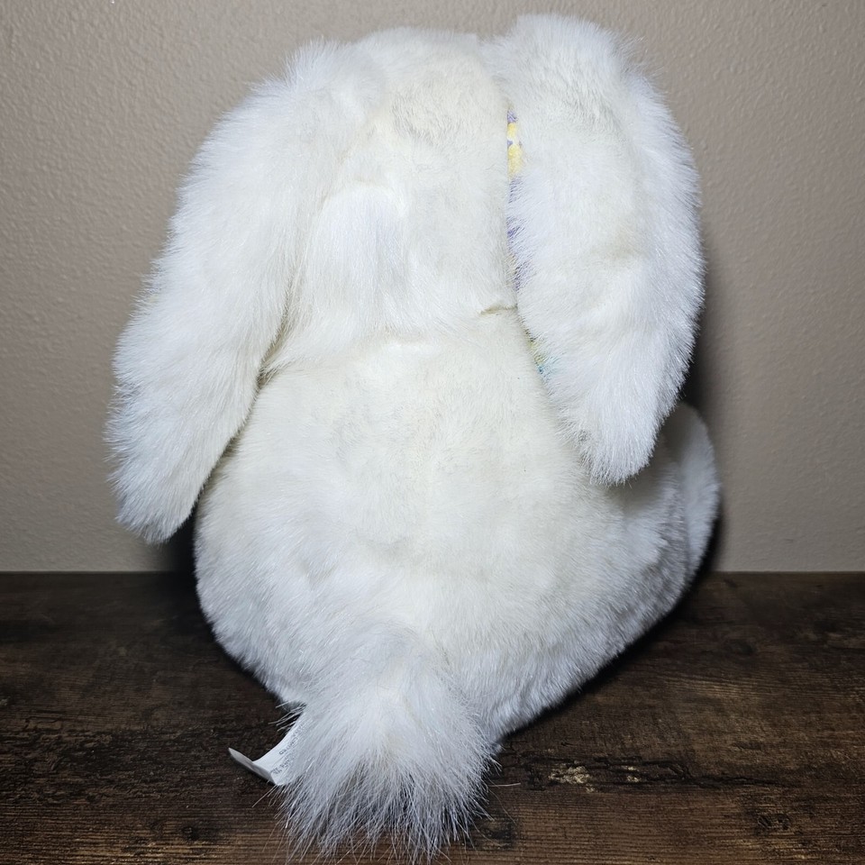 Easter Best Made Toys Bunny Rabbit Stuffed Animal White Floral 10" Tall ...
