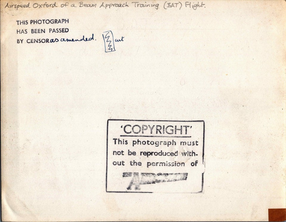 AIRSPEED OXFORD BAT BEAM APPROACH TRAINING VINTAGE ORIGINAL PRESS PHOTO ...