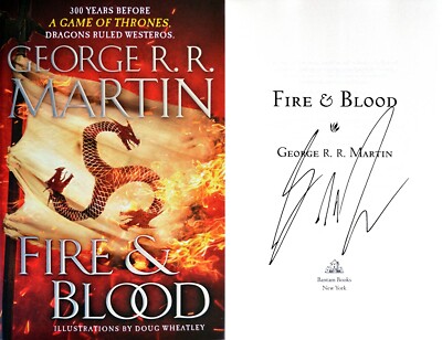 George R.R. Martin~PERSONALLY SIGNED~Fire & Blood~1st/1st ~ BEAUTIFUL ...
