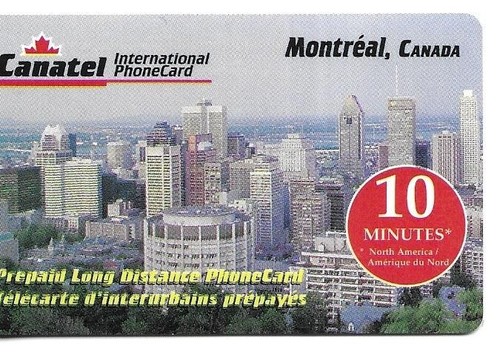 RARE / CARTE TELEPHONIQUE - CANADA : MONTREAL, QUEBEC VOYAGE VACANCE ...