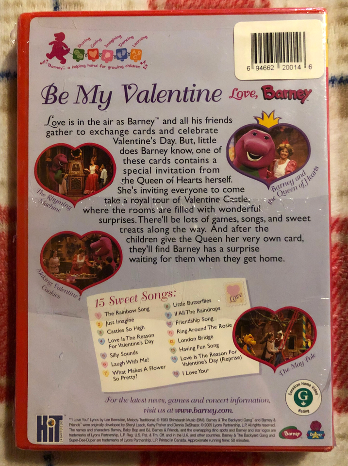 BARNEY: BE MY VALENTINE LOVE BARNEY [2000] (HiT Entertainment) DVD ...