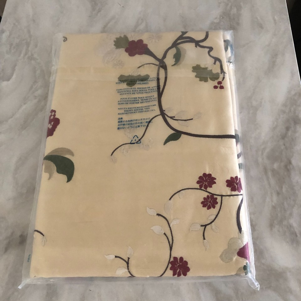 Lands' End Embroidered Standard Sham - Light Tan Floral - SIZE ...