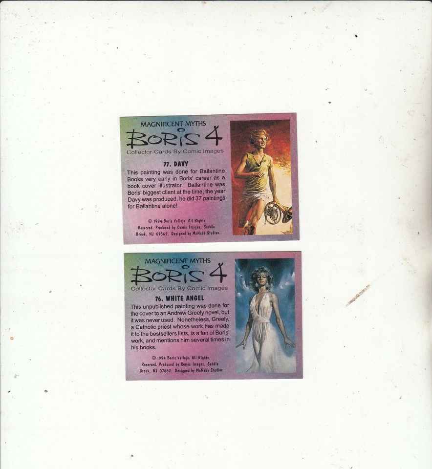 Rare-Boris 4-Cards By Comic Images-1994 Boris Vallejo-[No 76-77]-Lot ...
