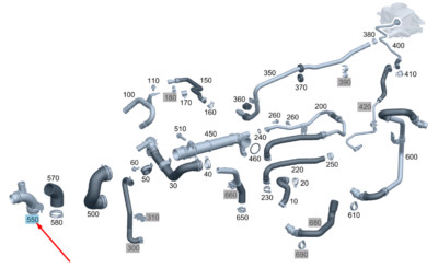 NEW MERCEDES-BENZ C W204 COOLANT INLET CONNECTION A2742000156 ORIGINAL ...