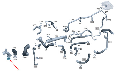 NEW MERCEDES-BENZ C W204 COOLANT INLET CONNECTION A2742000156 ORIGINAL ...