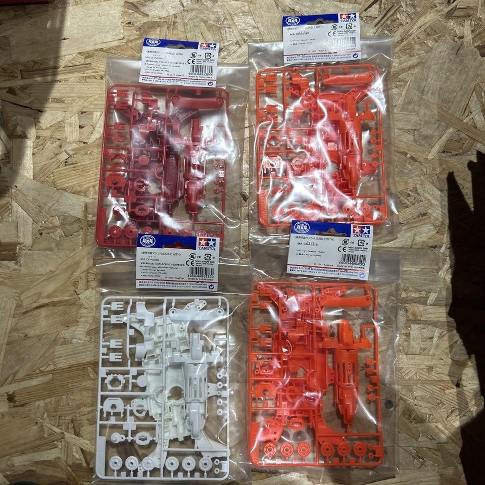 TAMIYA Mini 4WD MA Chassis Set White Orange Red Unused | eBay