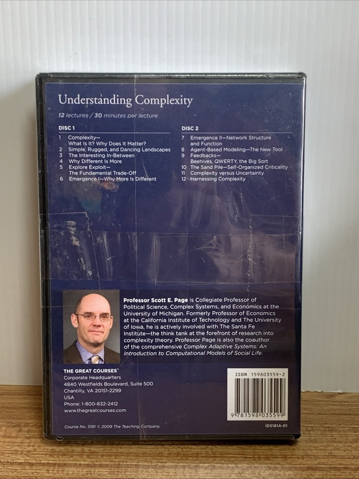 The Great Courses: Understanding Complexity (DVD & Book) Brand New ...