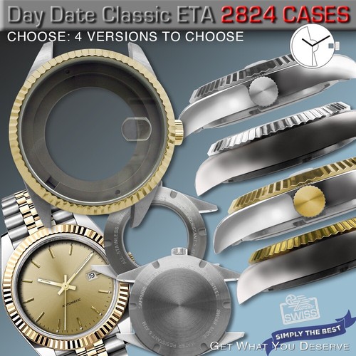 WATCH CASE CLASSIC, Ø 40MM, ST.STEEL, fit MOV: ETA-2824, SW 200,PO24 ...