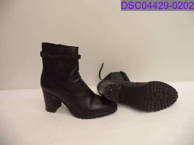 Size 37 Women Boots Massimo Dutto Ankle Boots Buckle Black Leather | eBay
