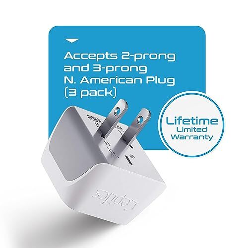 Japan, Philippines Travel Adapter Plug - USA 3 Pin Polarized to 2 Prong ...