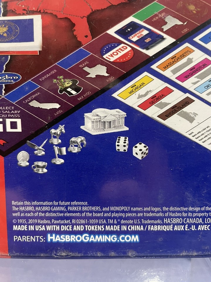 Monopoly House Divided - Hasbro Trump Harris Republican Democrat Board ...