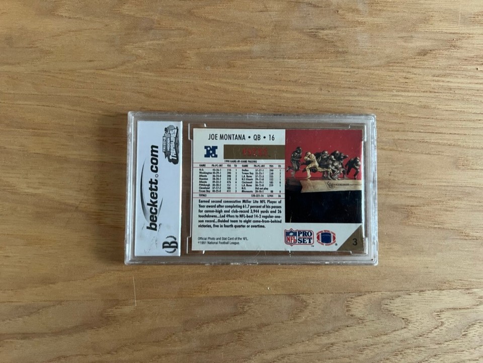 1991 Pro Set - Award Winner #3 Joe Montana Poy BCCG 9 HOF San Francisco ...