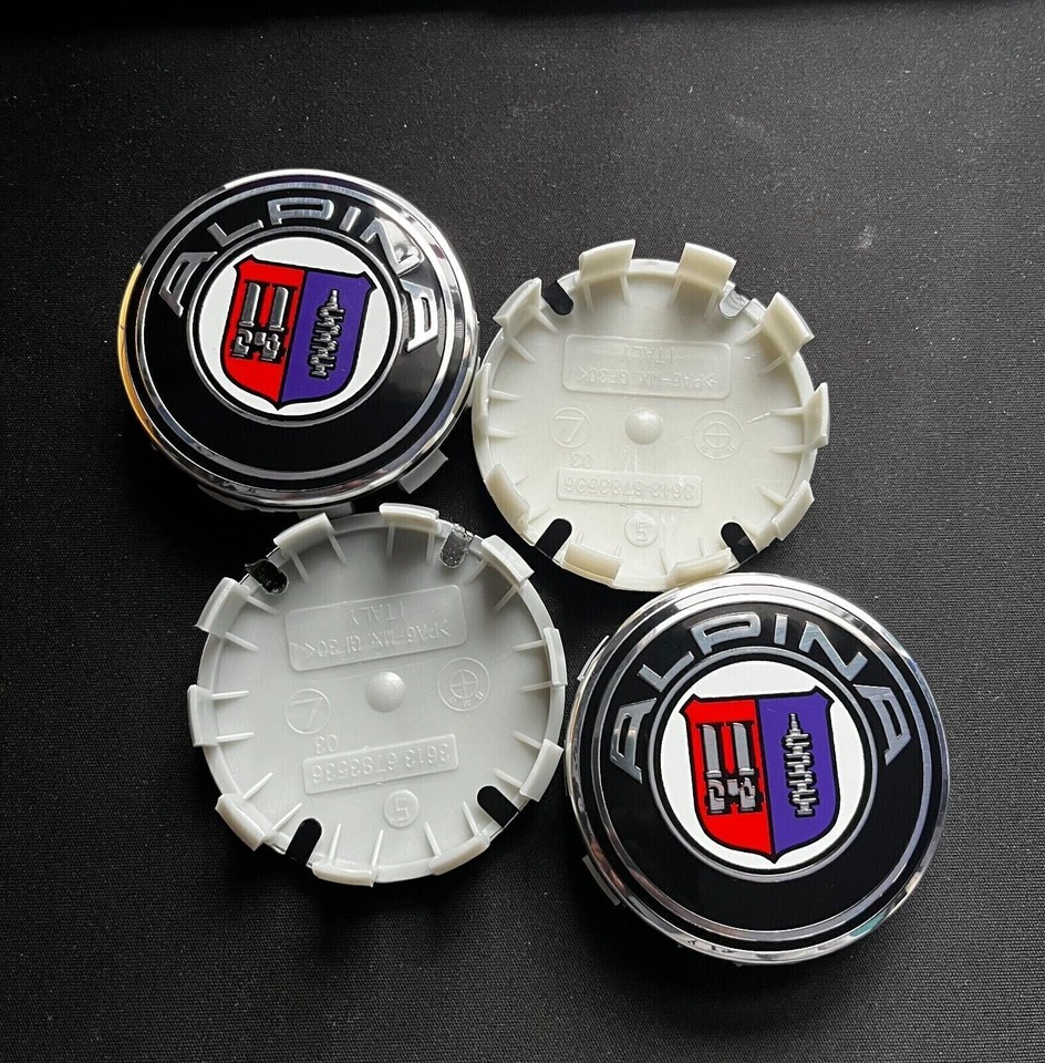 SET OF 4 Wheel Center Caps of Emblem/Badge for BMW Alpina Hubcaps 68MM ...