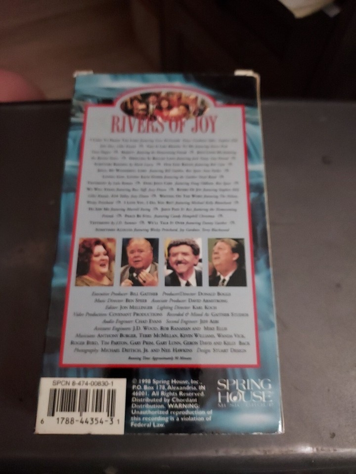 Rivers of Joy by Bill Gaither (Gospel) (VHS, Spring House) 617884435431 ...