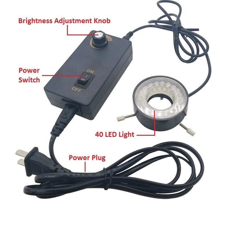 LED Ring Light Source Brightness Adjustable 40 LEDs For Video Stereo ...