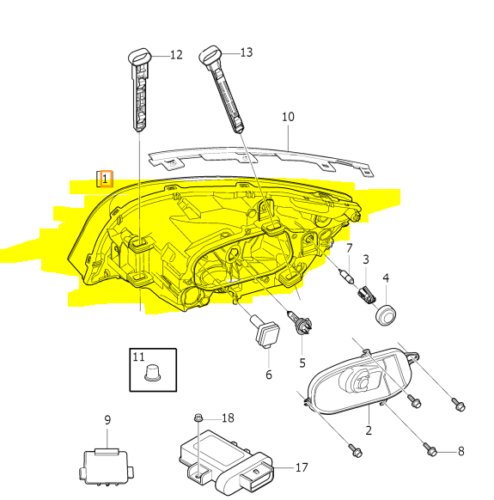 Genuine Volvo Left Drivers Side Headlamp Active Gas S60 2011-2013 ...