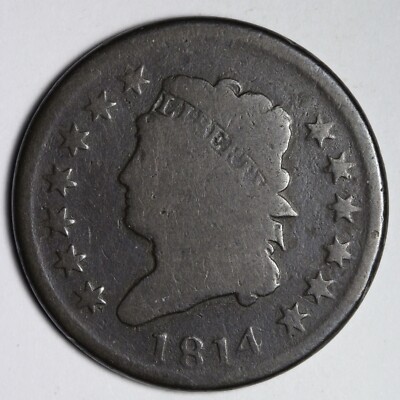 1814 Plain 4 Classic Head Large Cent VG E114 WBR | eBay