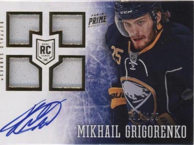 2013-14 Panini Prime - Rookie Patch Autograph Mikhail Grigorenko #148 /199 (AU, RC) for sale ...