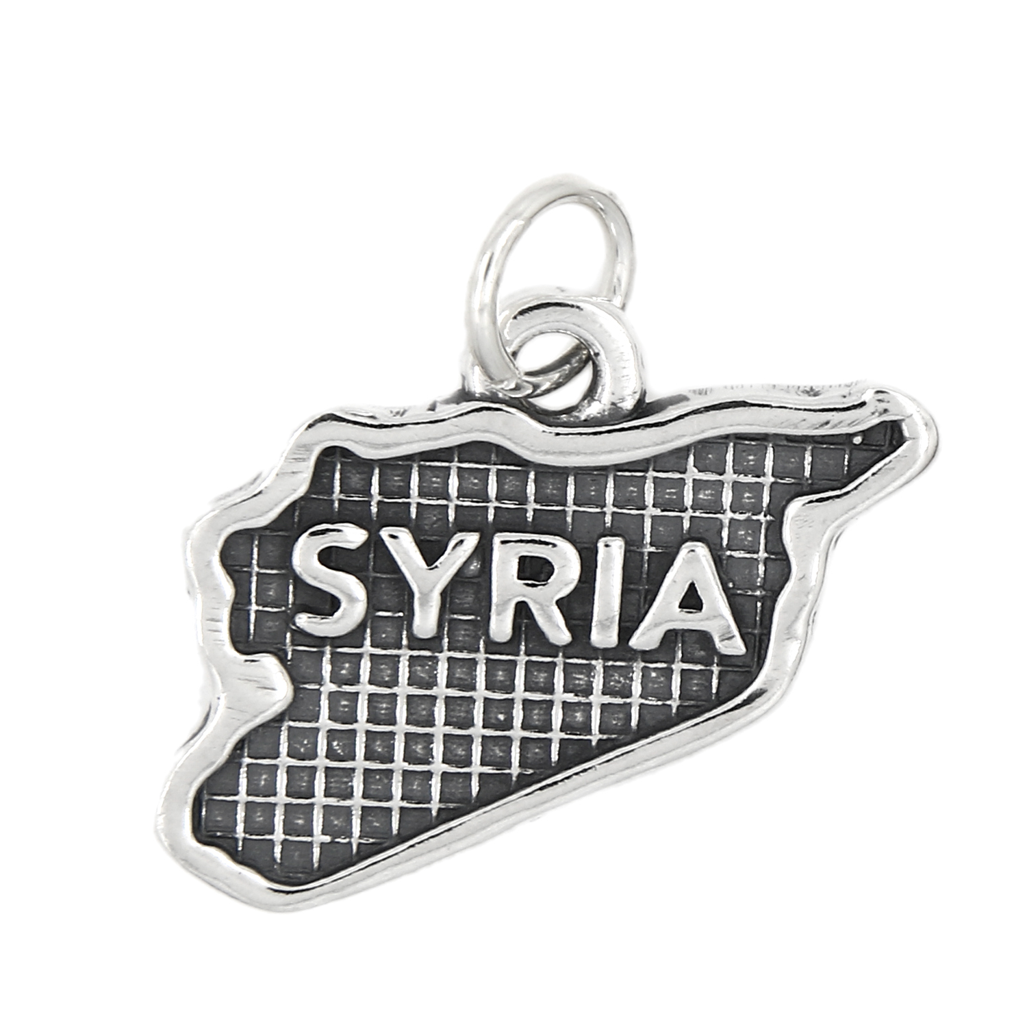 Sterling Silver Syria Country Map Travel Charm or Pendant | eBay