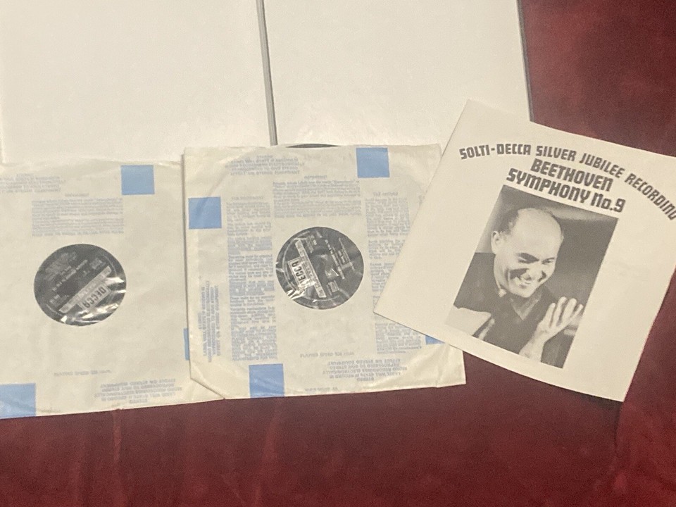 1972 UK NM 2 LP DECCA STEREO 6BB 121/2 BEETHOVEN SYMPHONY 9 SOLTI BOX ...