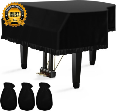 Grand Piano Cover, Velvet Dustproof Baby Piano Cover Washable Soft ...