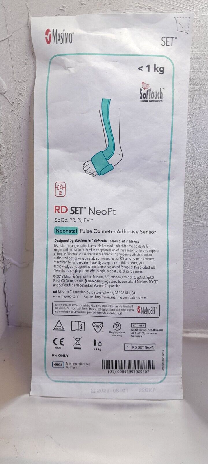 Masimo 4004 RD SET NeoPt Neonatal Adhesive Sensors (5/box) | eBay