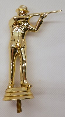 Vintage Rifle Shooting Gun Safety Trophy Topper Gold Chrome About 4.75 ...
