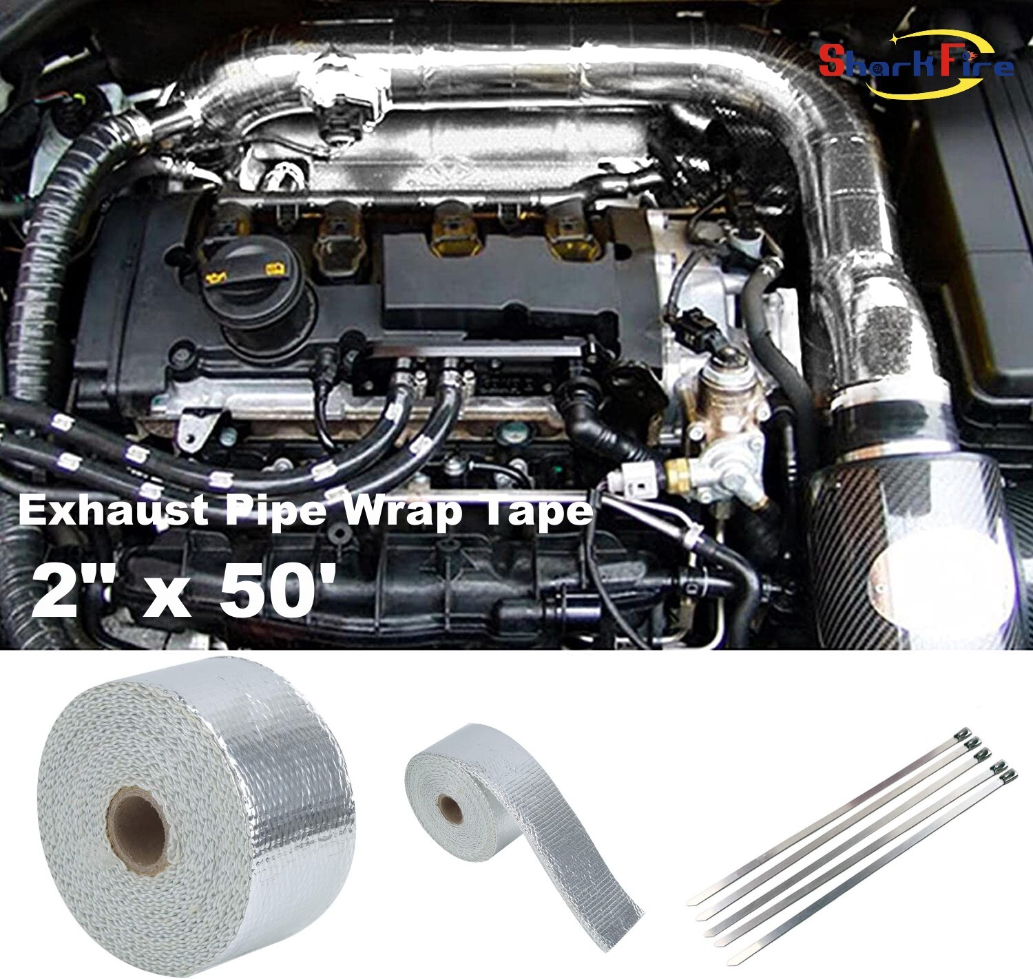 16FT Exhaust Header Pipe Adhesive High Heat Insulation Exhaust Pipe ...