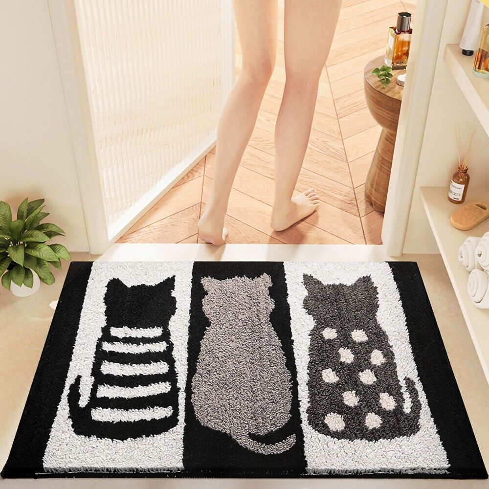 Kinder Mädchen Zimmer Fußmatte Bad Wohnmatte mit Katzen Katze Cat Anti ...