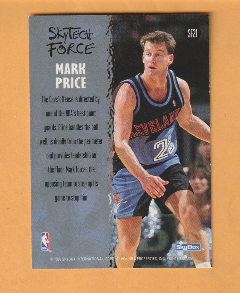 Mark Price Cleveland Cavaliers 1994-95 SkyBox Premium SkyTech Force # ...