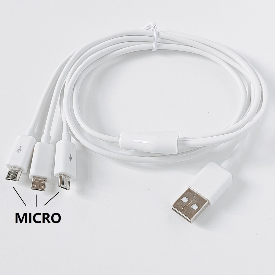 1/2/3M (3/6/10FT) Micro USB Splitter Cable 1 to 3 Micro USB Cable ...