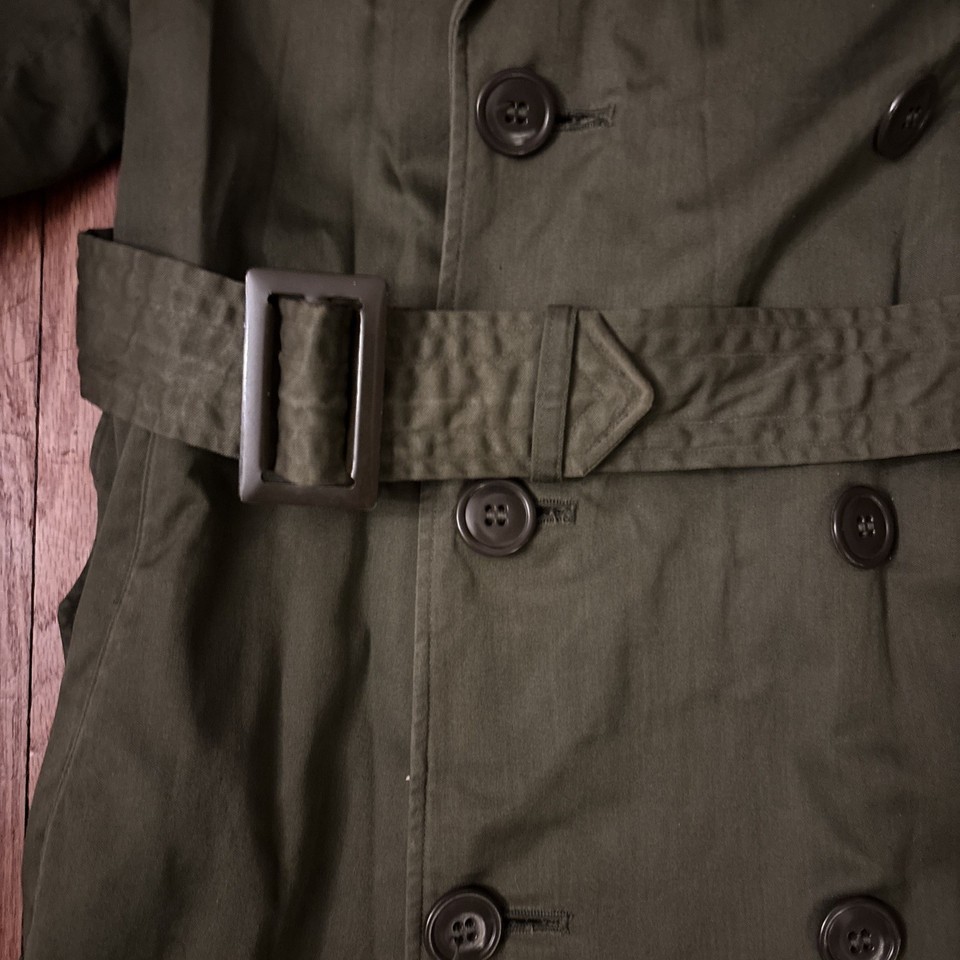 Vintage US Army Overcoat Mens Small Regular Olive Green Trench Belted ...